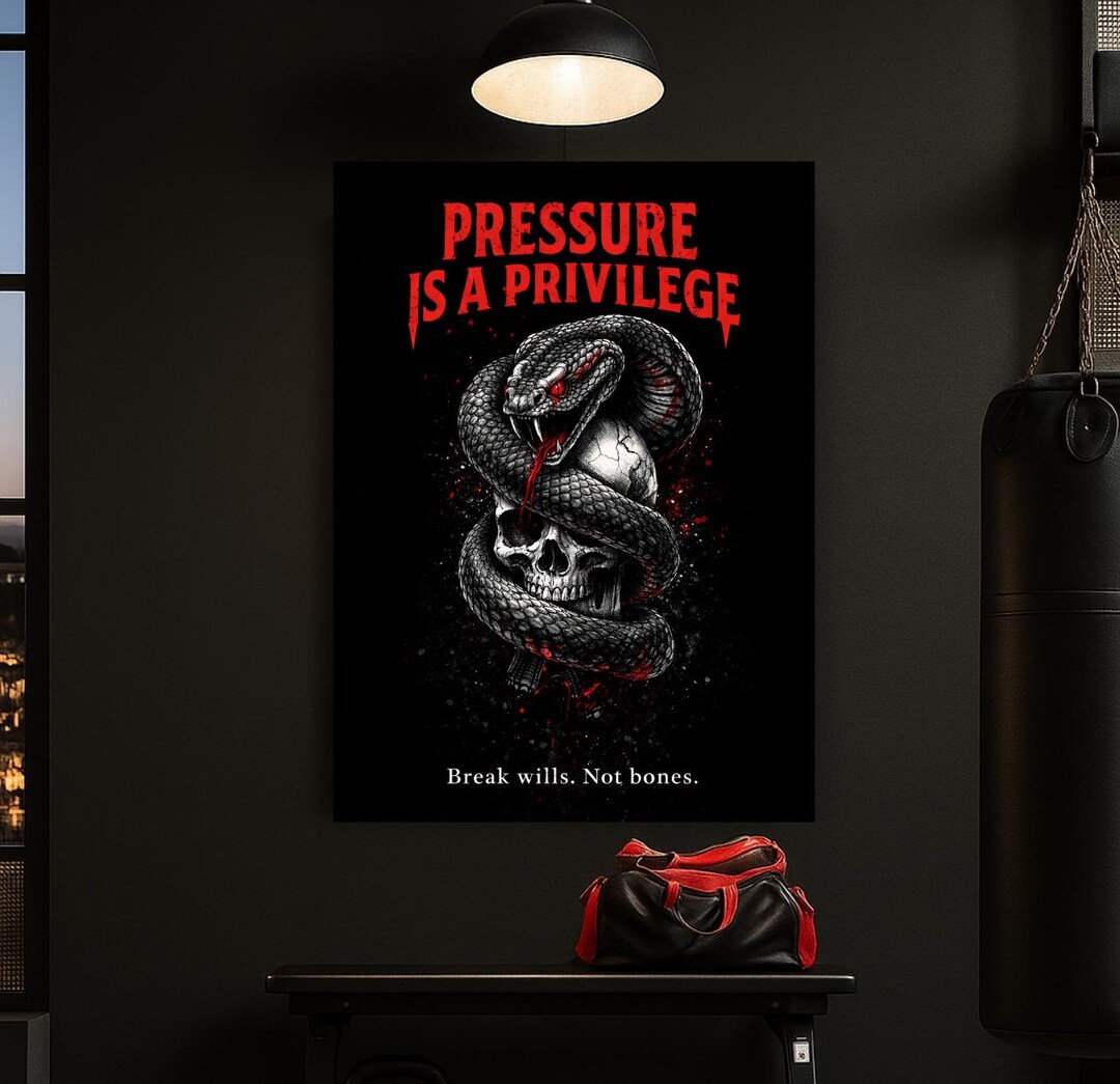 Pressure is A Privilege Jiujitsu Poster – BJJ Snake Skull Wall Art ...