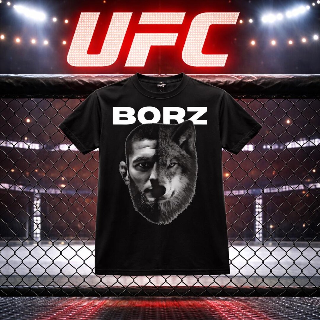 Khamzat Chimaev Borz PNG, UFC MMA Fighter Graphic Tee Design (digital ...