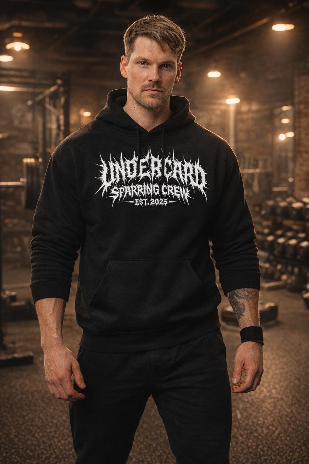 Sparring Crew Gothic Hoodie, Death Metal Boxing Hoodie, MMA Streetwear ...