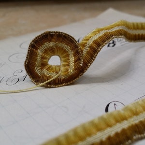 3/8" Antique French Ruched Ribbon Trim for Ribbon Work Flower Leaf ...