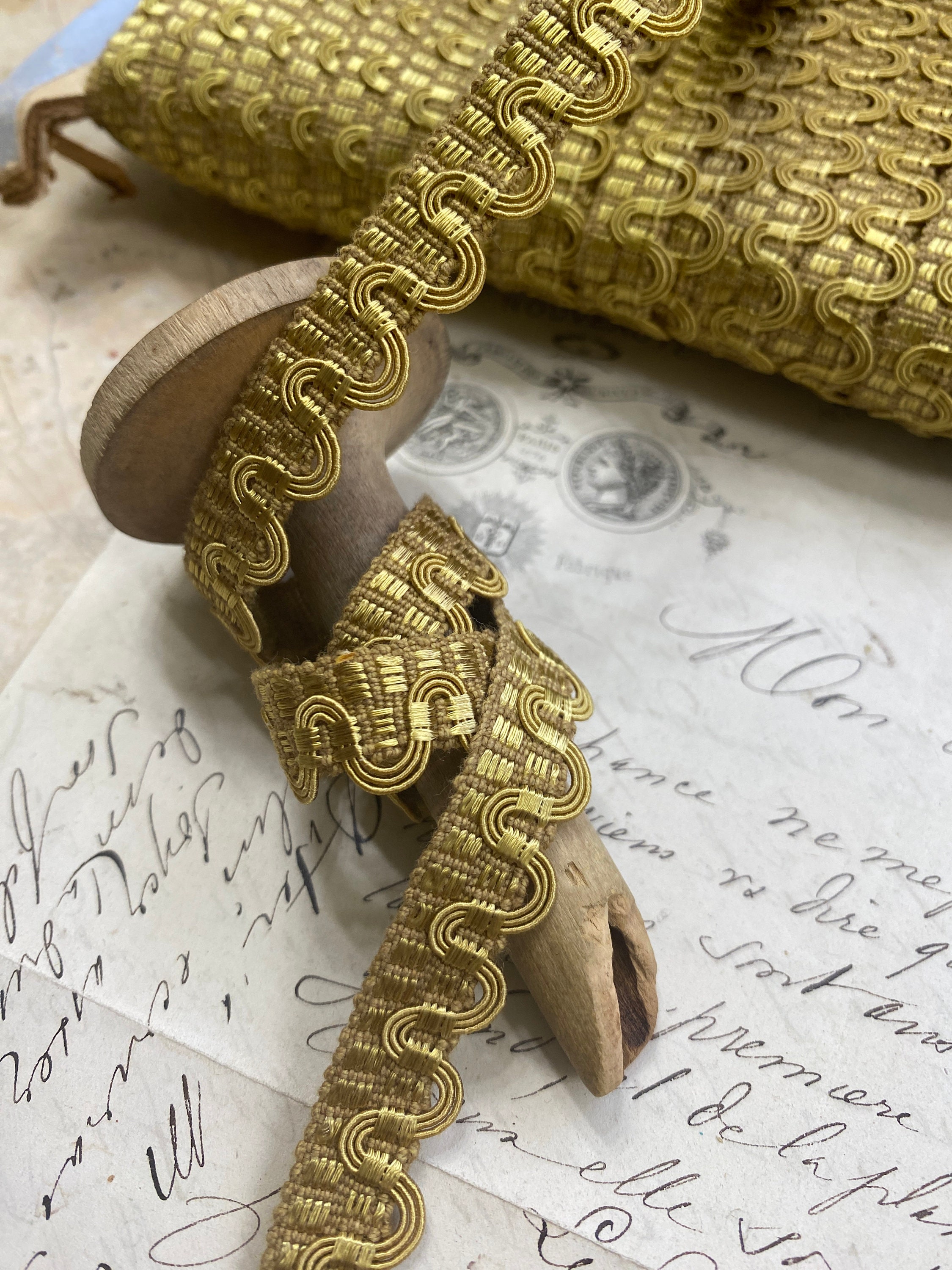 1/2" Vintage French Passementerie Gimp Guimp Trim Braid DIY Embellish ...