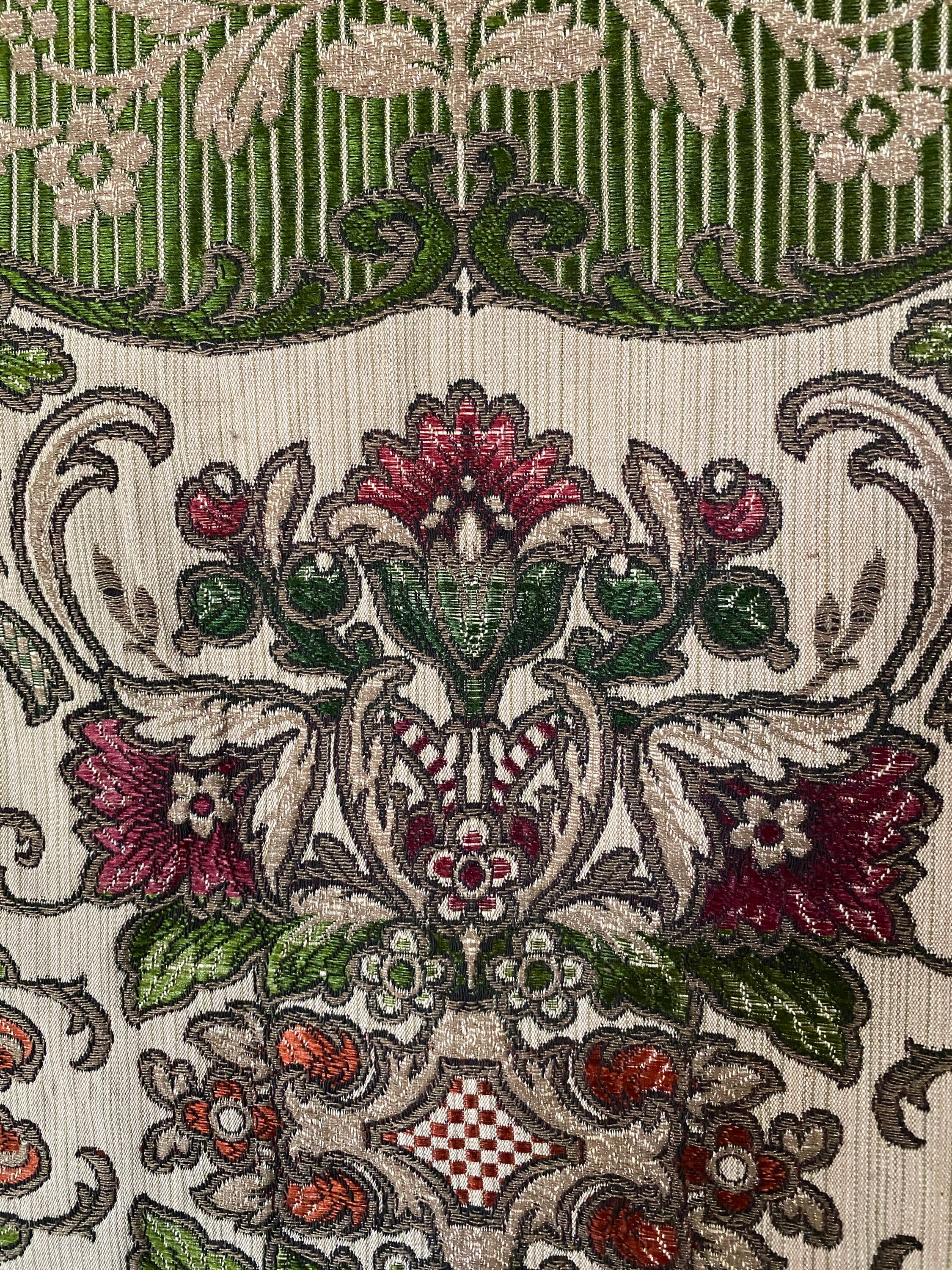 Antique #41 French Textile Revival Style Tapestry Jacquard Floral ...