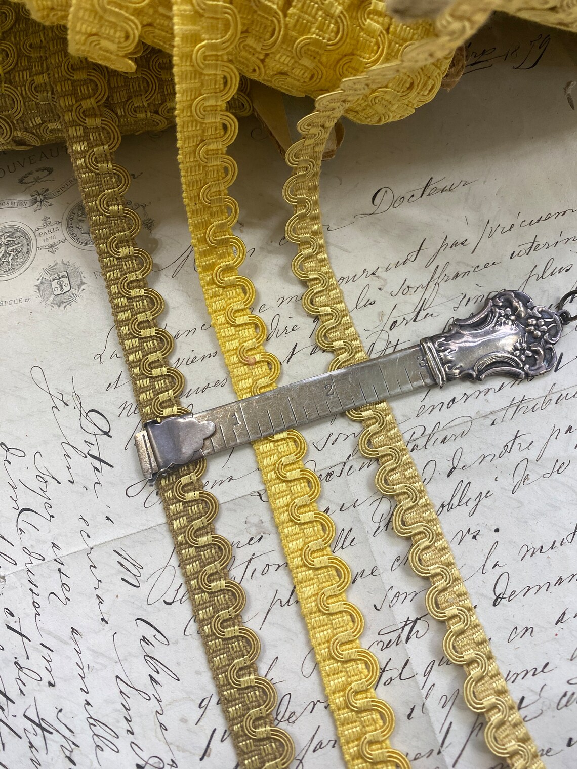1/2" Vintage French Passementerie Gimp Guimp Trim Braid DIY Embellish ...
