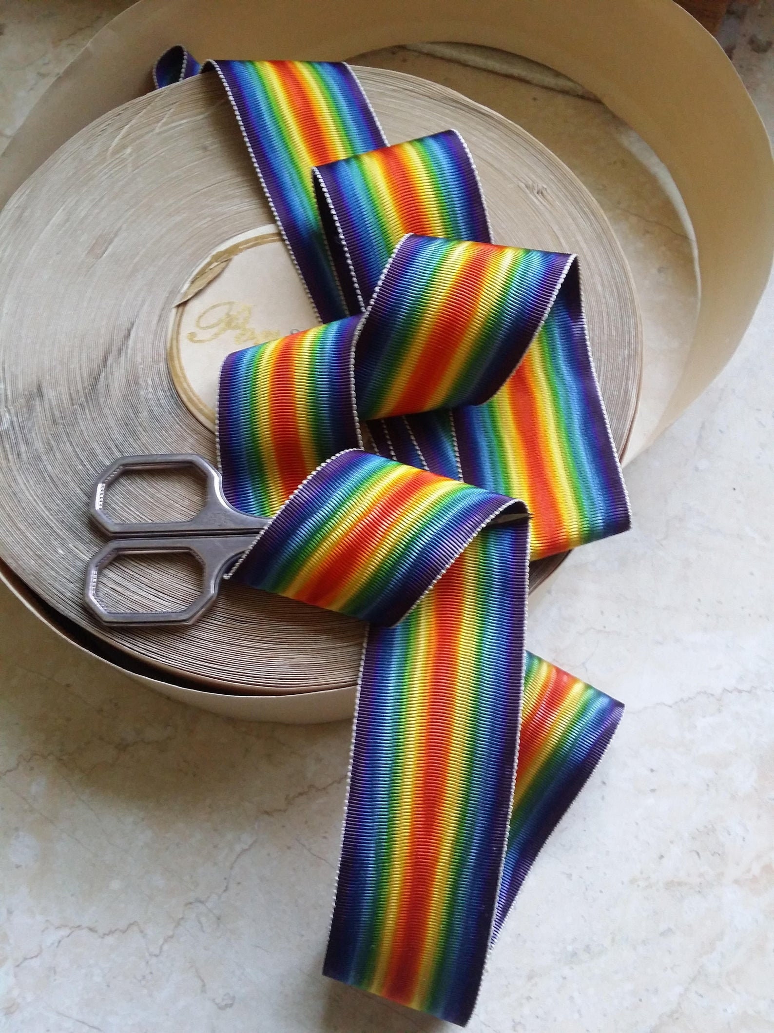 1.375" WWI Victory Ribbon Silk Watermark Moire Sawtooth Edge Petersham ...