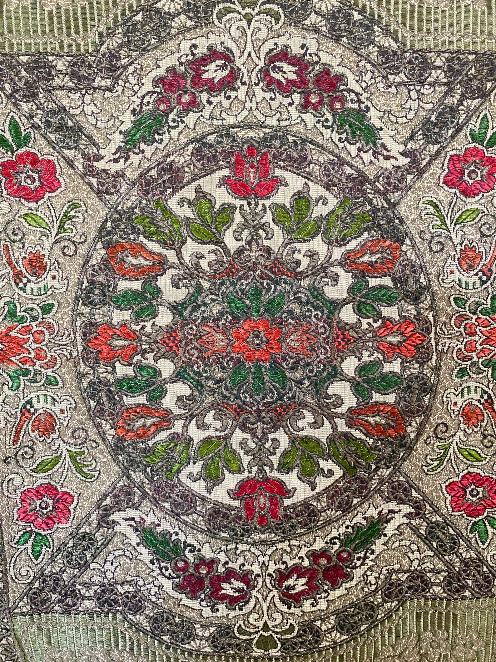Antique #18 French Textile Revival Style Tapestry Jacquard Floral ...