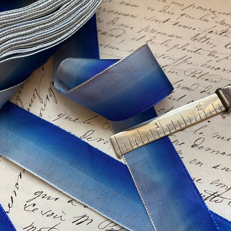 1 Vintage French Blue Ombre Ribbon Trim Rayon - Etsy