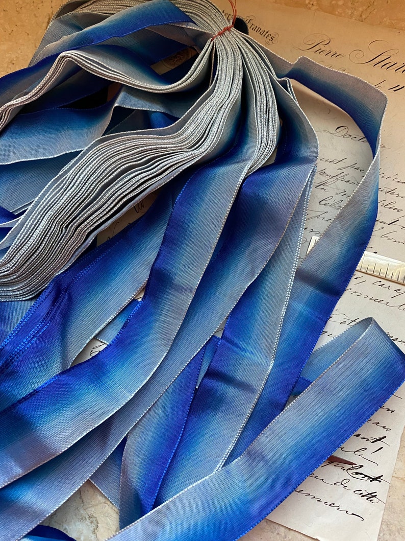 1 Vintage French Blue Ombre Ribbon Trim Rayon | Etsy