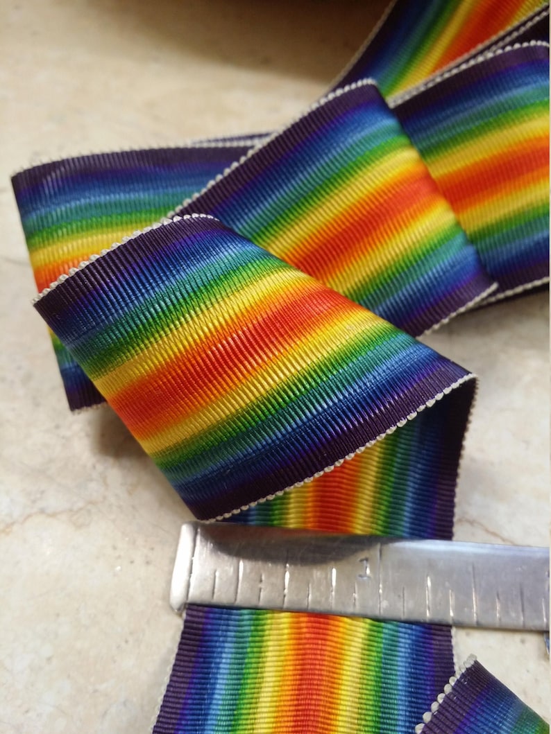 1.375" WWI Victory Ribbon Silk Watermark Moire Sawtooth Edge Petersham ...
