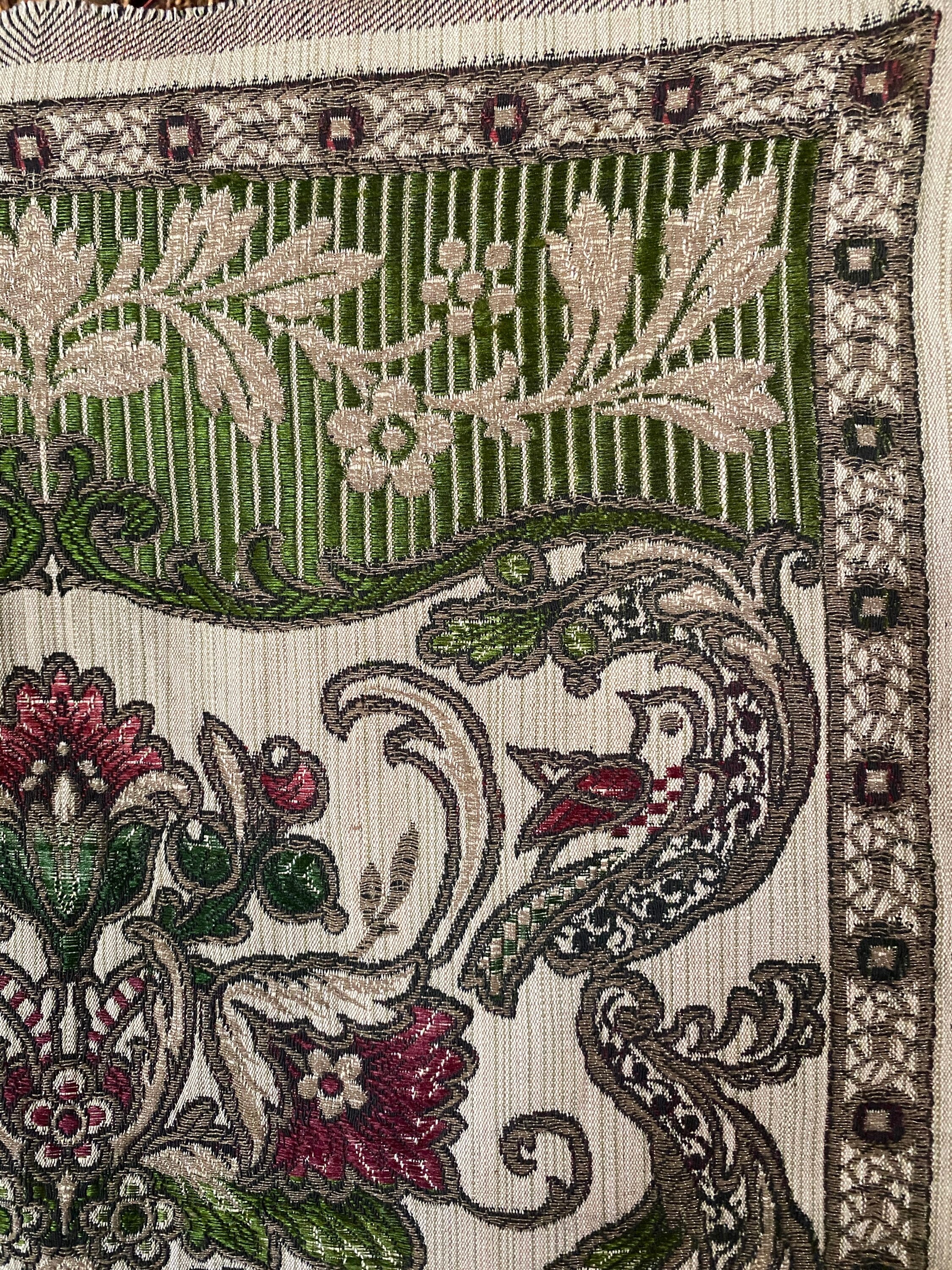 Antique #41 French Textile Revival Style Tapestry Jacquard Floral ...