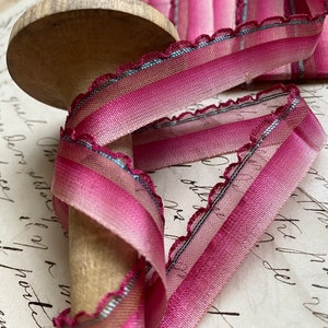 5/8 in Antique Ribbon Trim Ombre Pinks, Sweet Ruffle W/ Pull Thread ...