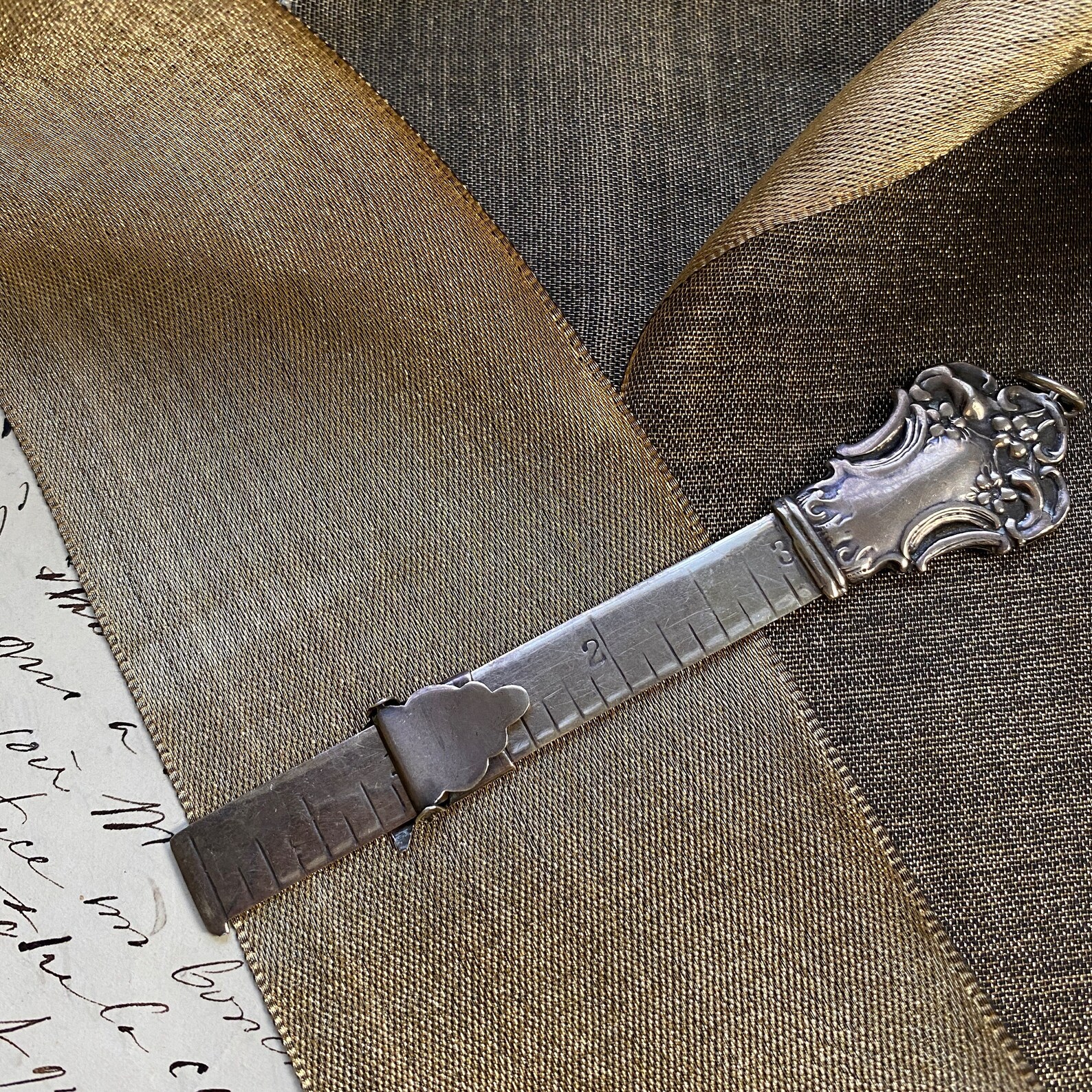 2.625" Vintage Metal French Old Gold Ribbon Lame Ribbon, Ribbonworks ...
