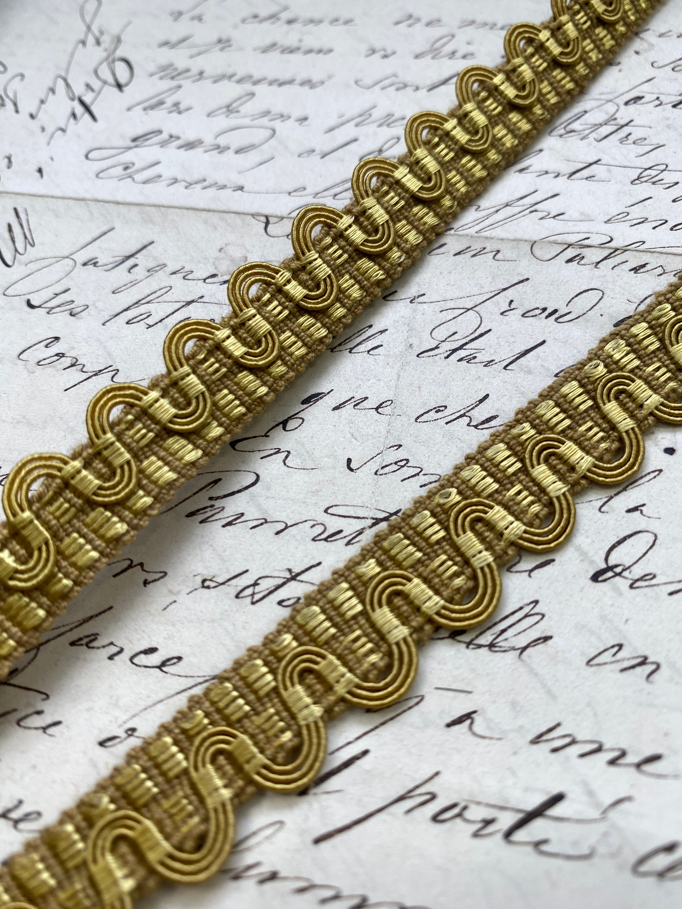 1/2" Vintage French Passementerie Gimp Guimp Trim Braid DIY Embellish ...