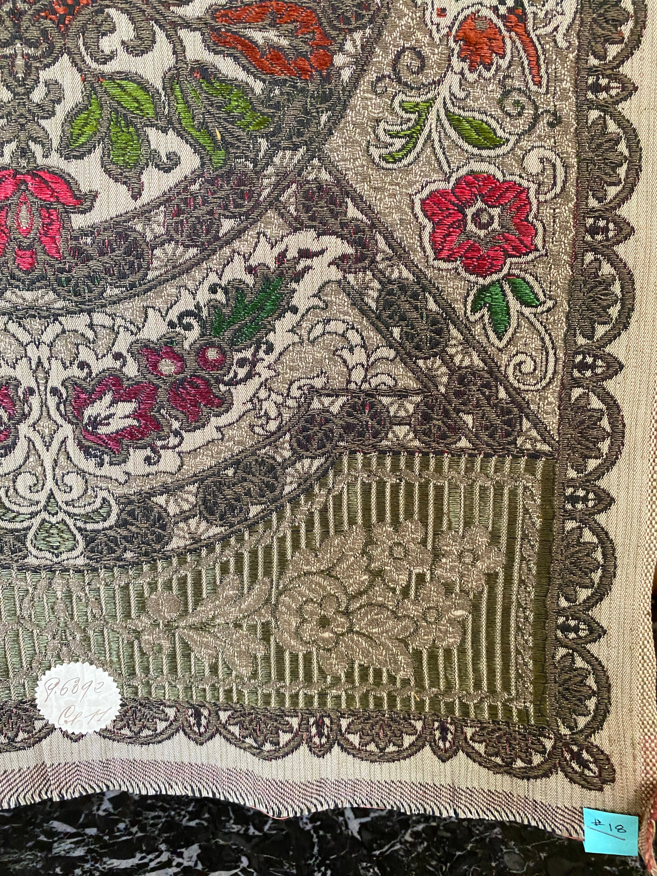 Antique #18 French Textile Revival Style Tapestry Jacquard Floral ...