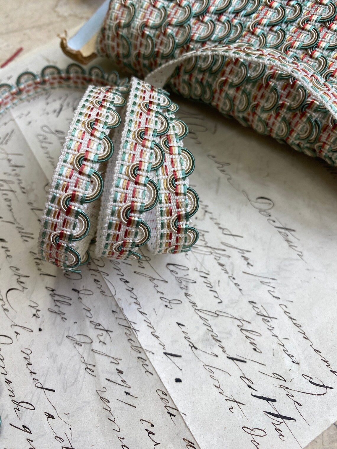 1/2" Vintage French Passementerie Gimp Guimp Trim Braid DIY Embellish ...