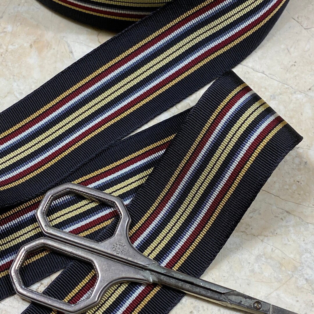1.375" Straight Edge Woven Ribbon Grosgrain Hat Band Trim Vintage ...