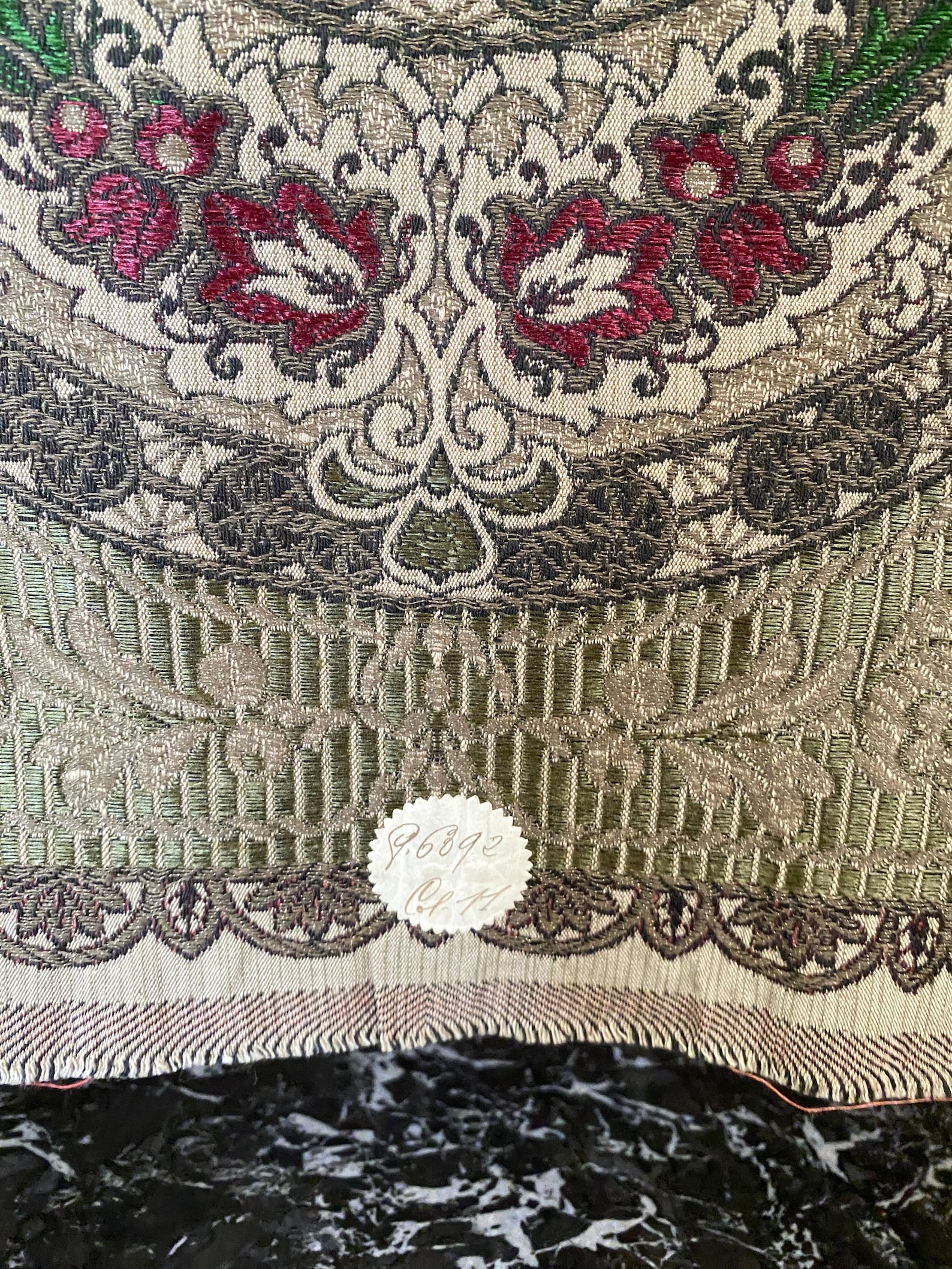 Antique #18 French Textile Revival Style Tapestry Jacquard Floral ...