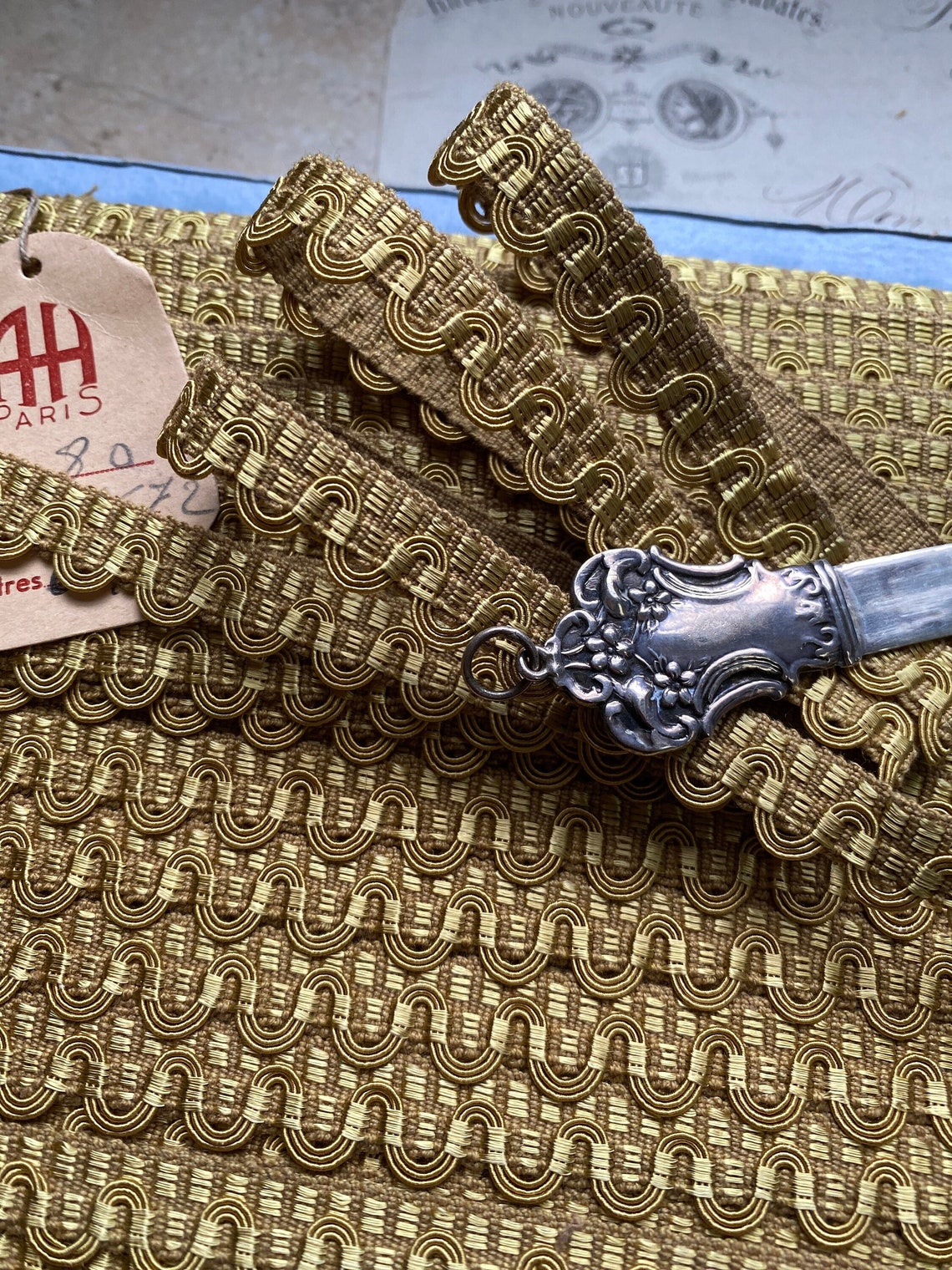 1/2" Vintage French Passementerie Gimp Guimp Trim Braid DIY Embellish ...