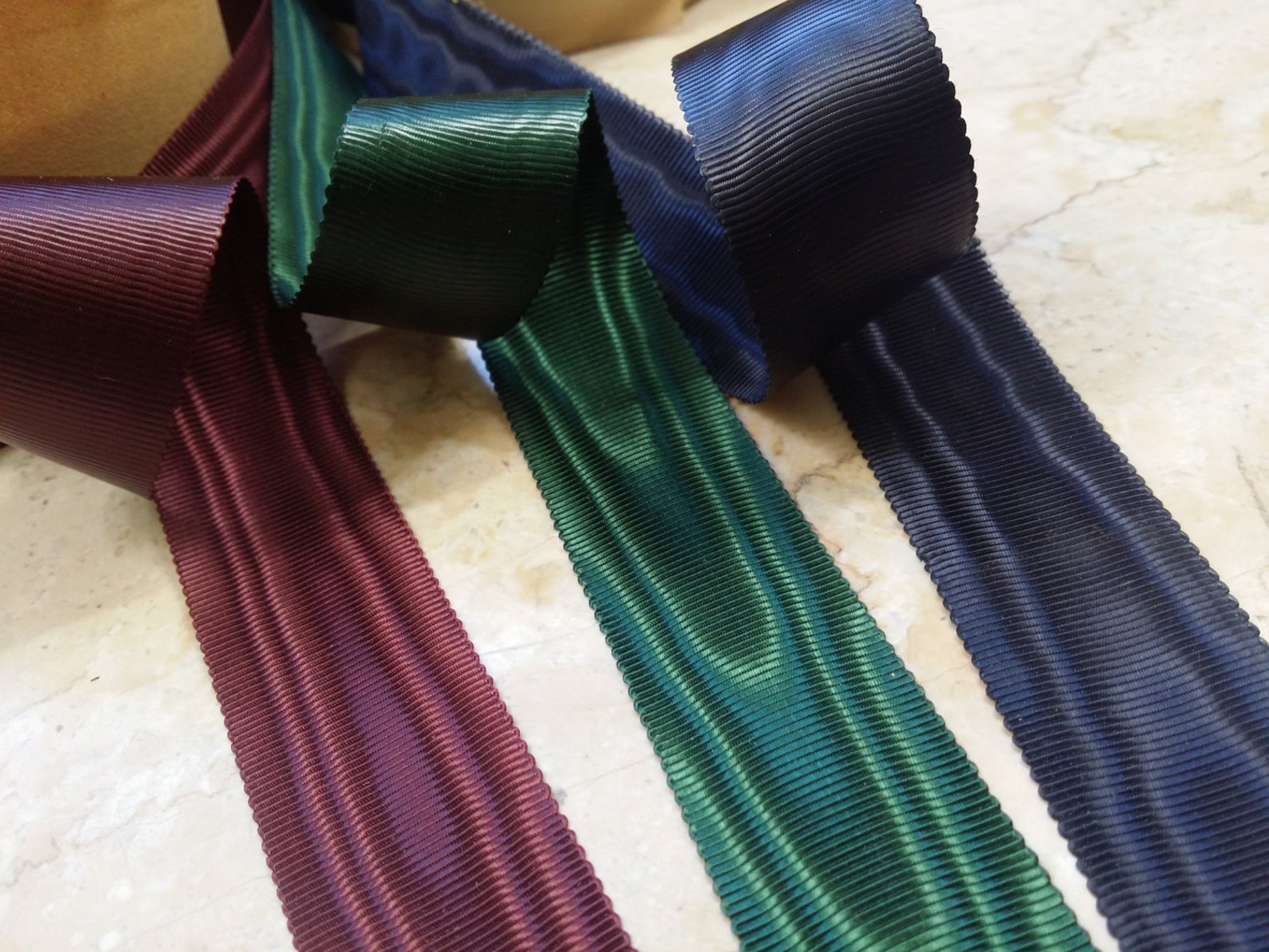 1" Sawtooth Edge Vintage Watermark Moire Navy Blue, Dark Green ...