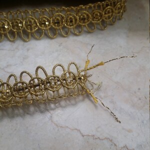 SPECIAL: 1/2" METAL Vintage Gold Trim Scallop Loop Fringe Passementerie ...