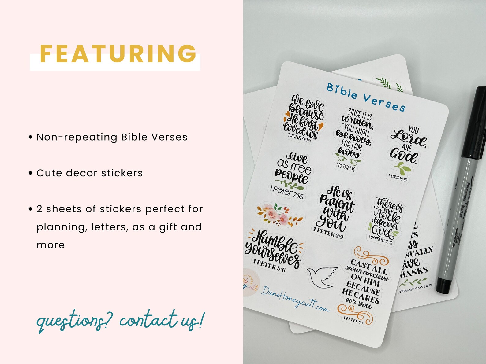 Bible Verses Sheets, Version 1, Motivational Christian Sticker Sheet ...