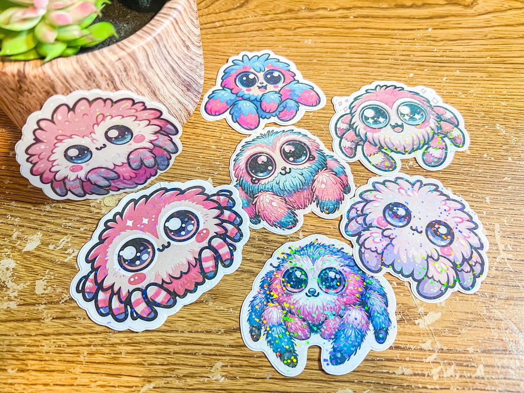 Cute Jumping Spiders - Holographic Stickers - Set of 7 - Etsy