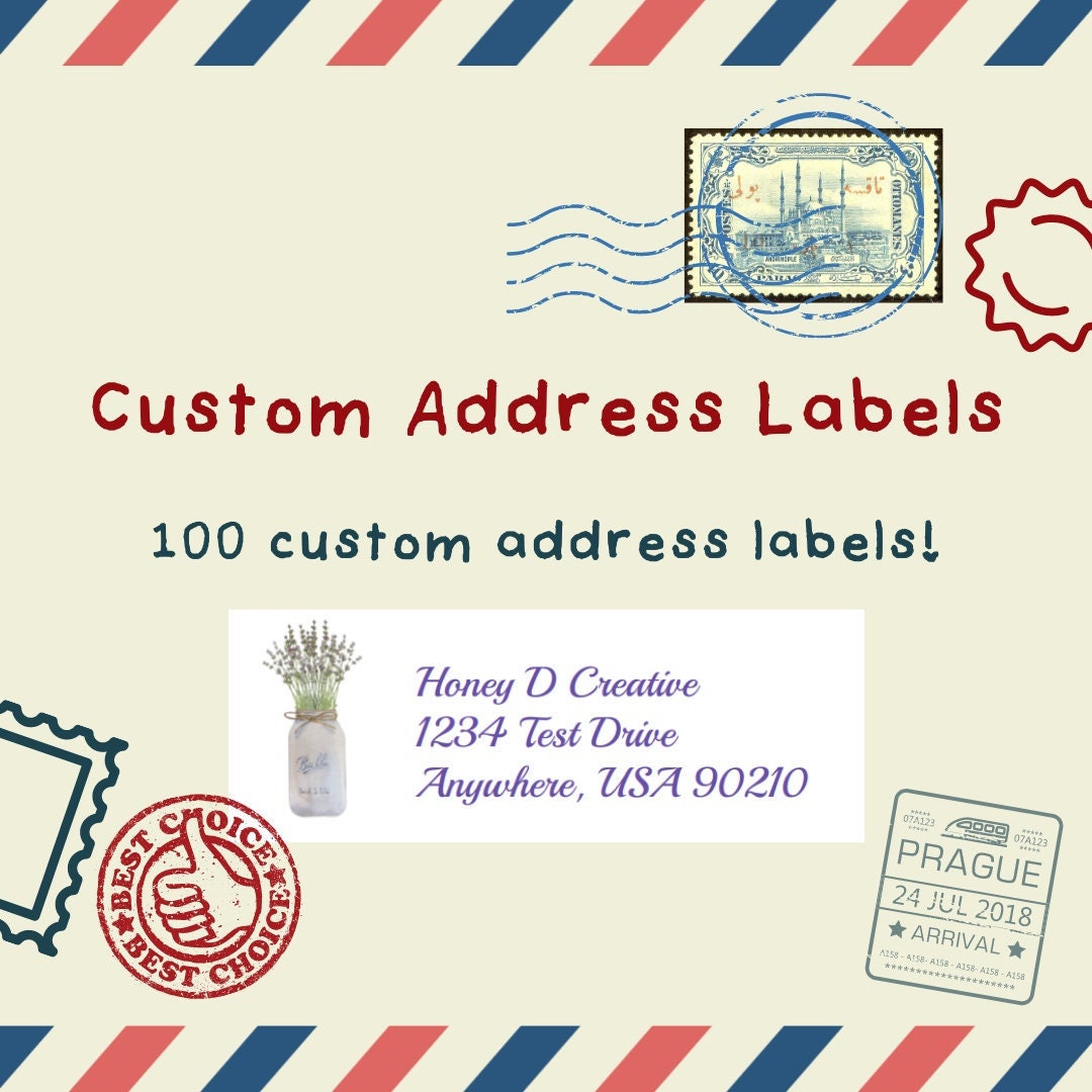 Custom Address Labels, 100 Labels, A4 Size Sheets, Kiss-cut Sticker ...