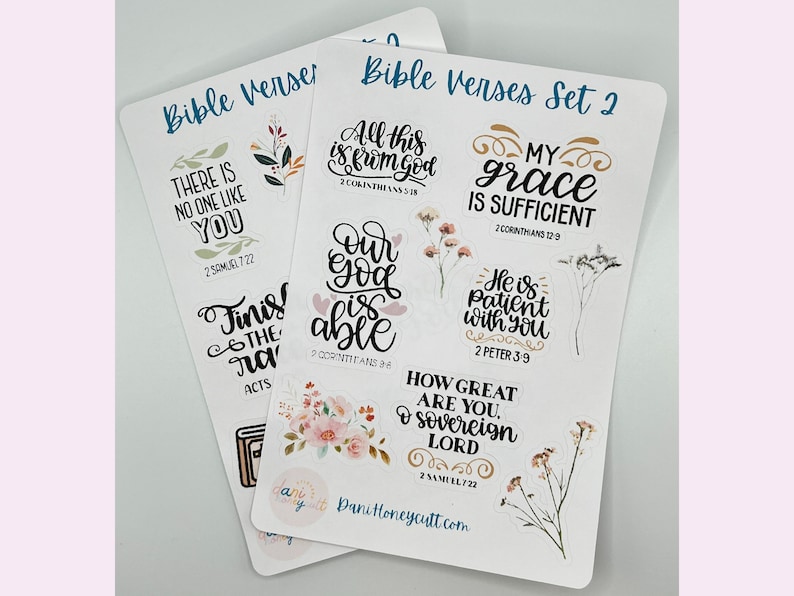 Bible Verses Sheets, Version 2, Motivational Christian Sticker Sheet ...