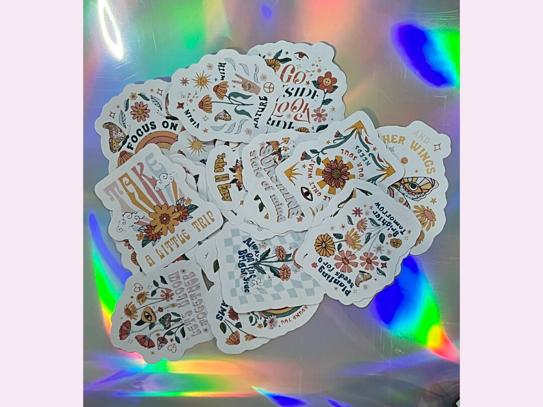 Retro Positivity Sticker Pack, Aesthetic Stickers, Die-cut Sticker Pack ...