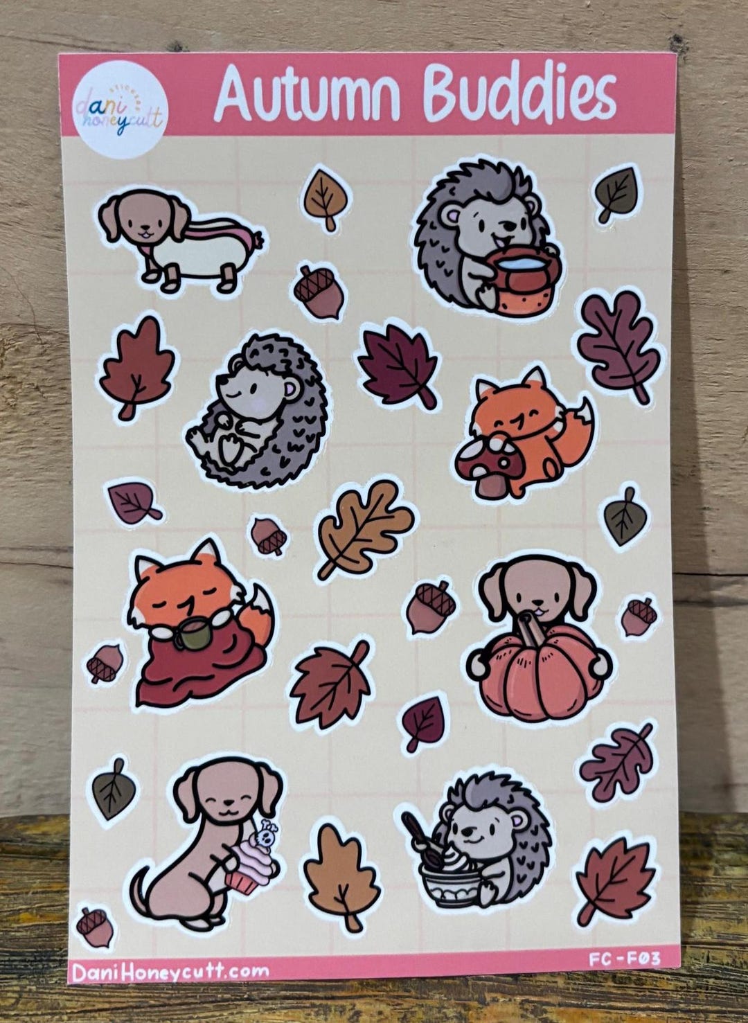 Autumn Buddies Sticker Sheet, 4x6 Sheet, Hand Drawn Characters, Tulip ...