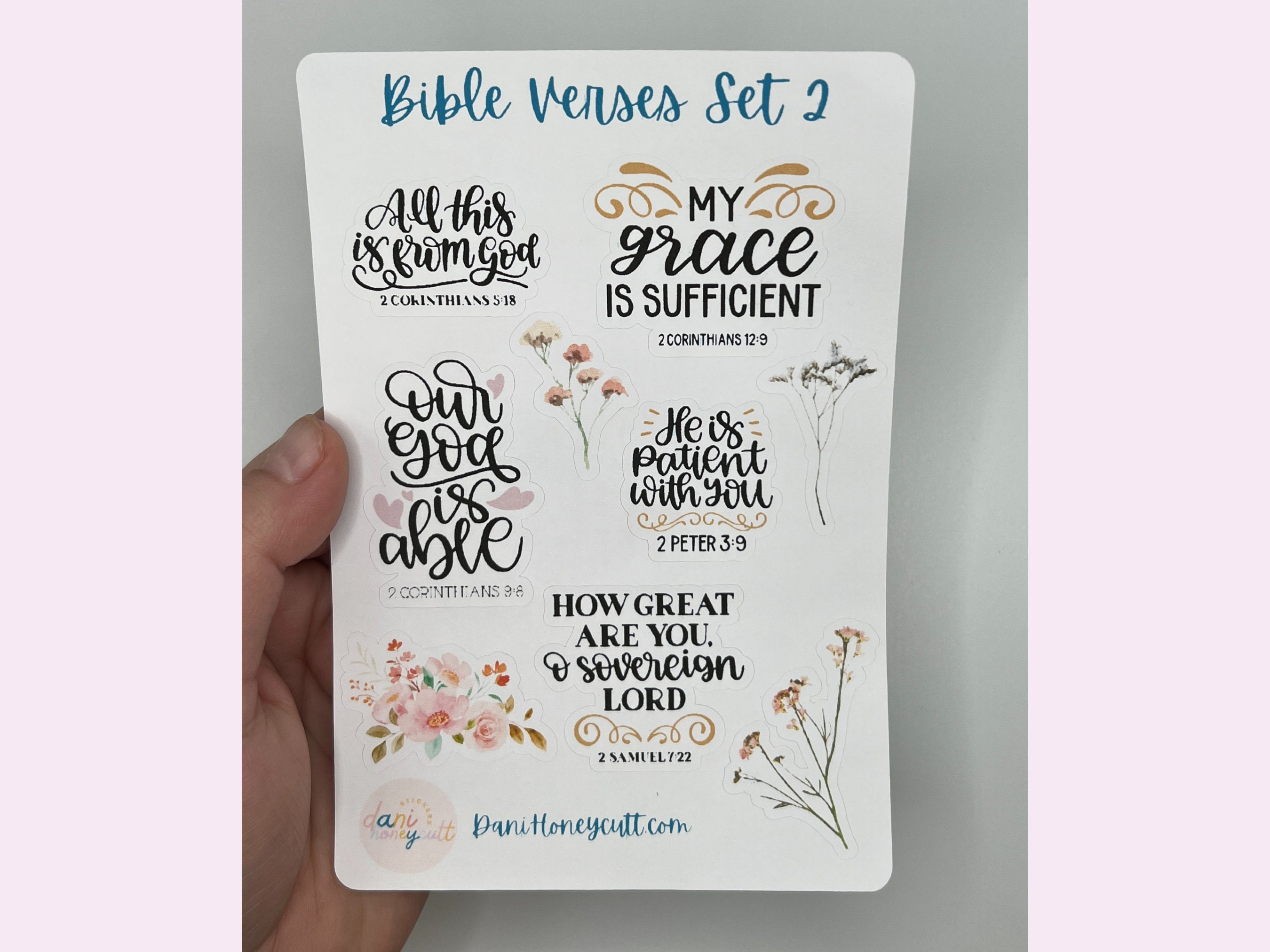 Bible Verses Sheets, Version 2, Motivational Christian Sticker Sheet ...