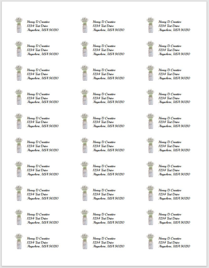 Custom Address Labels, 100 Labels, A4 Size Sheets, Kiss-cut Sticker ...