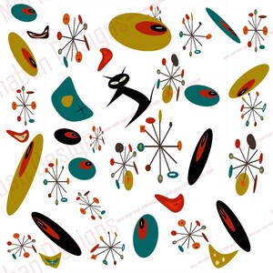 100s of MCM Atomic Digital Stickers and Clipart - Cats, Pinwheels ...