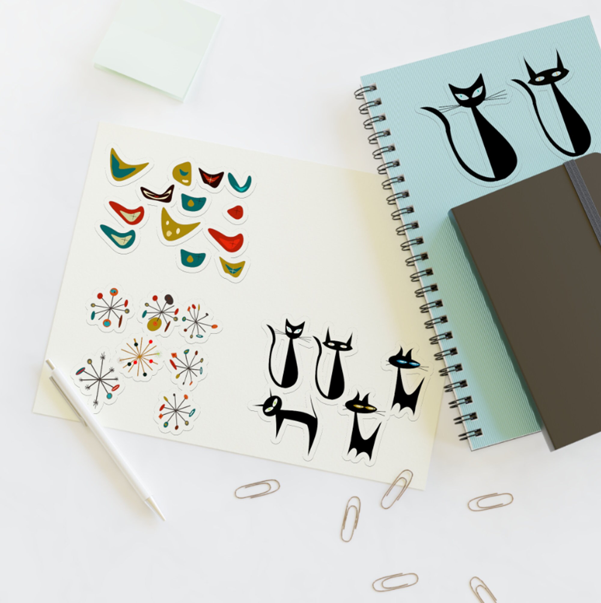 Atomic MCM, Retro, Vintage Svg With Cats, Boomerangs, Stars, and More ...