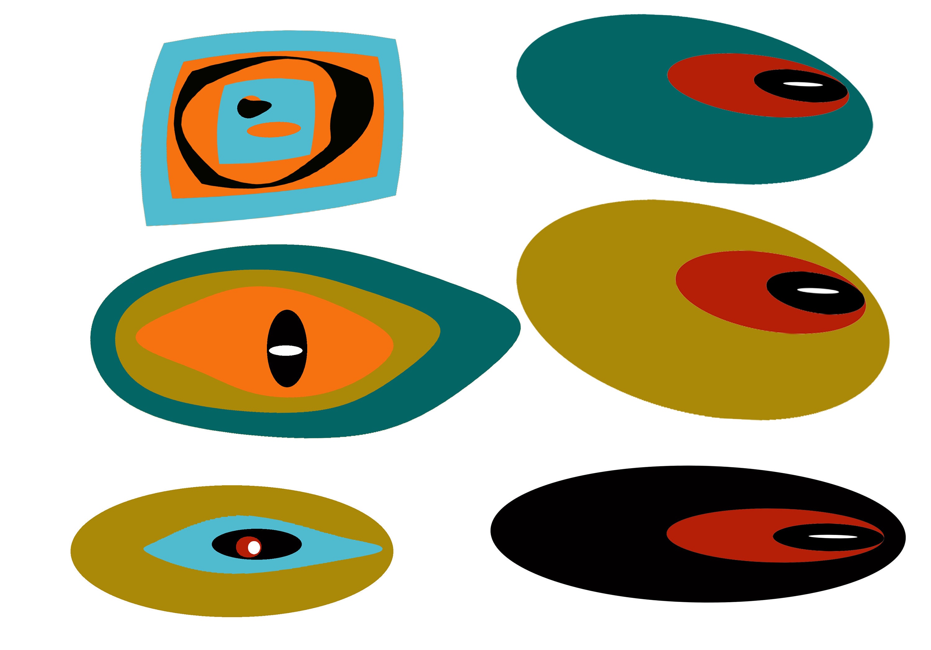 Atomic MCM, Retro, Vintage Svg With Cats, Boomerangs, Stars, and More ...