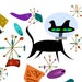 MCM Atomic Cat SVG Clipart With Boomerangs, Pinwheels, Stars, and More ...