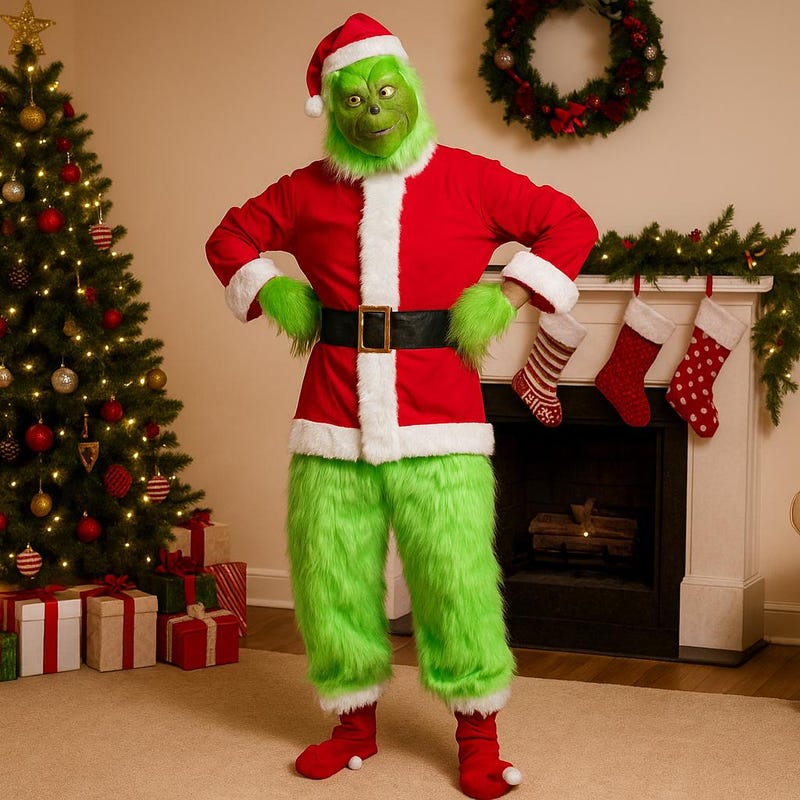 The Grinch Realistic Mask Costume - Etsy