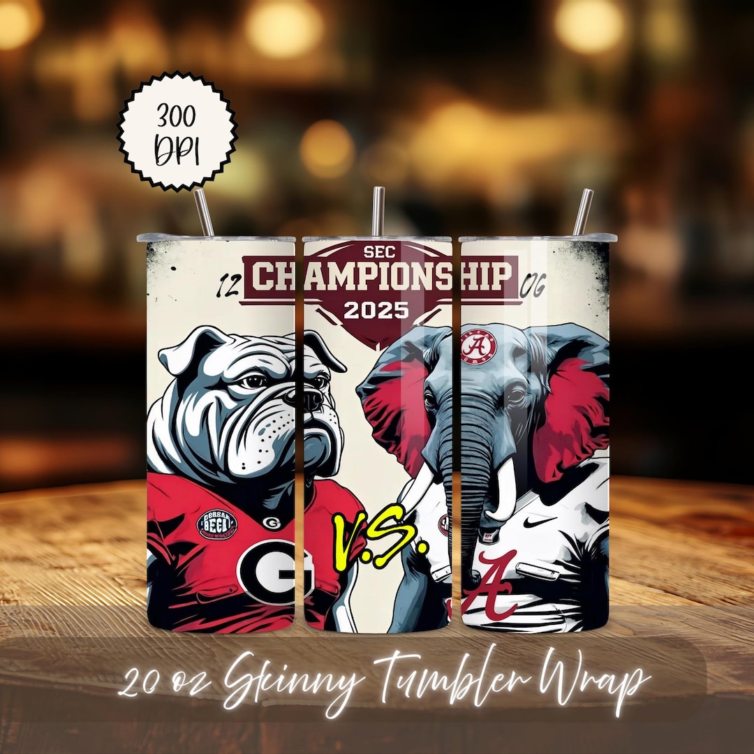 2025 SEC Championship | 20oz Skinny Tumbler Sublimation Wrap | Alabama ...