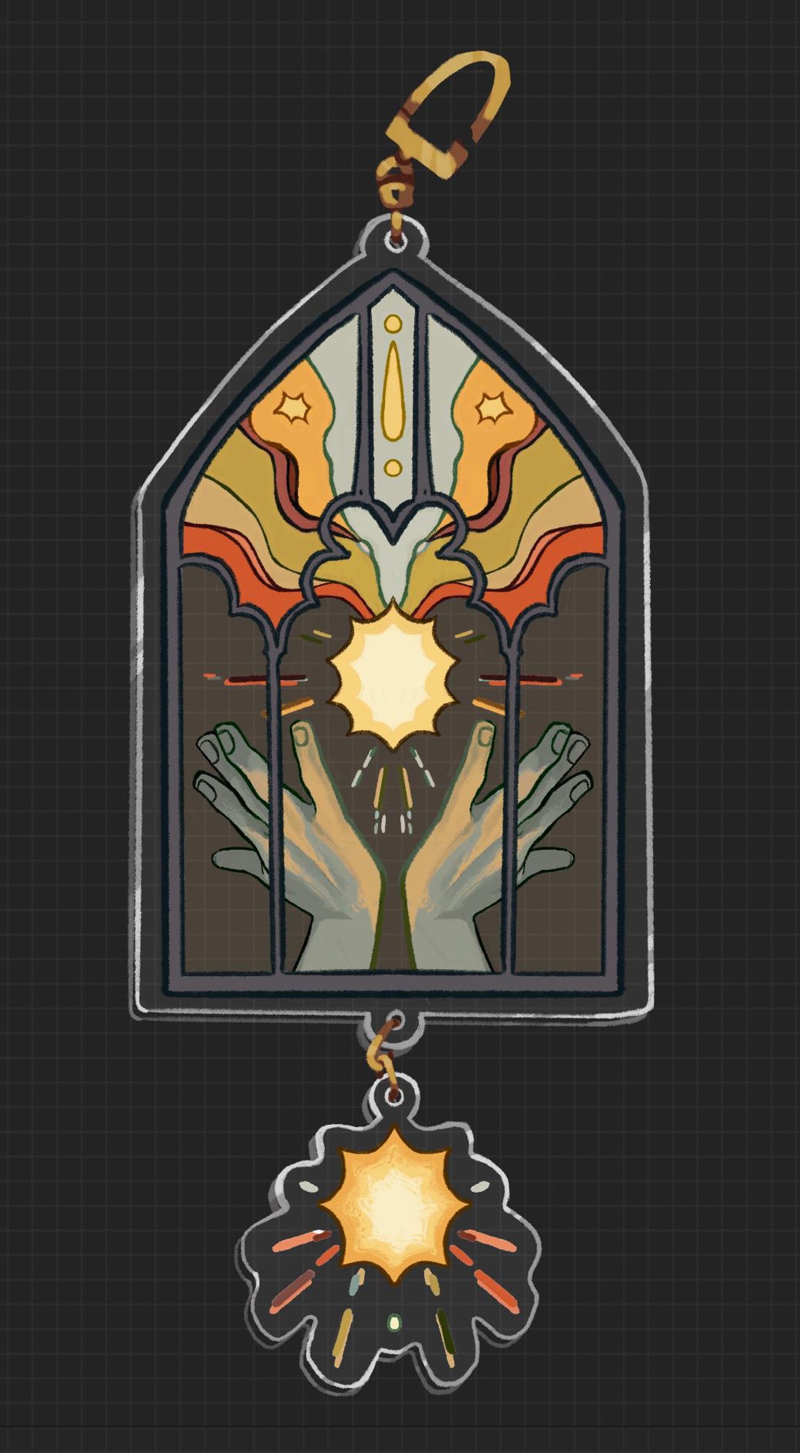 Cathedral Window (acrylic Charm) - Etsy