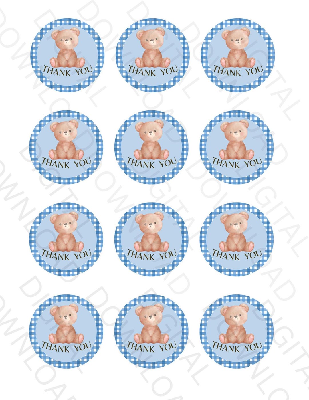 Digital Download PDF - Thank You Teddy Bear for Chocolate Covered Oreos ...