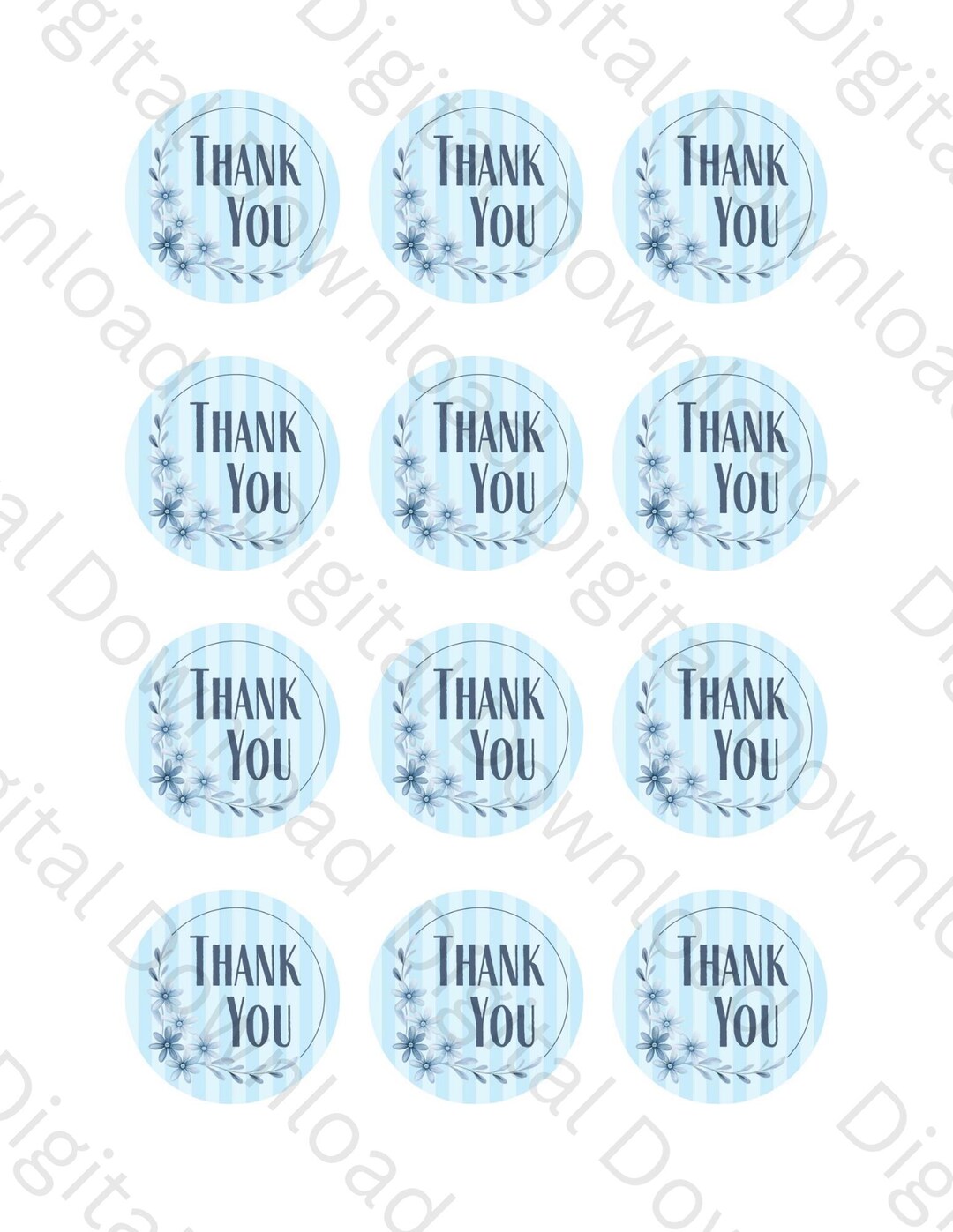 Blue Floral Thank You Favor – Baby Shower Oreos (digital Download) - Etsy