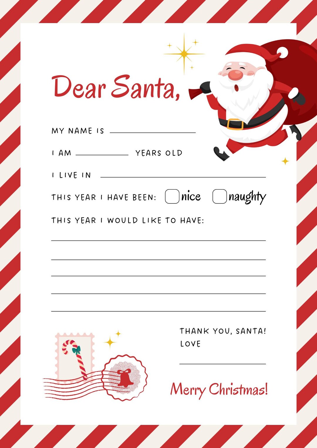 Letter to Santa- Digital Print - Etsy