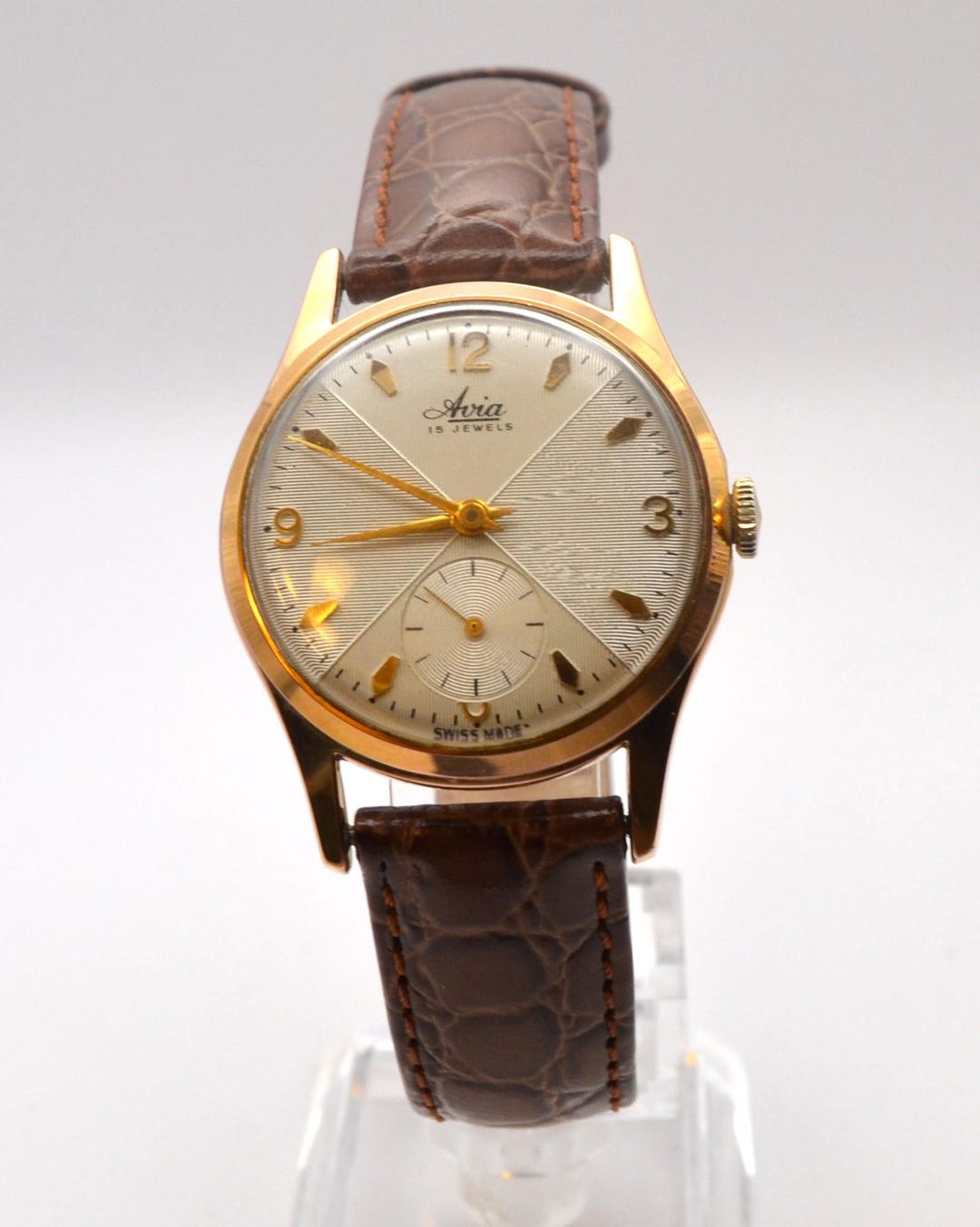 Vintage Gold Plated Avia Hand Wind Watch - Etsy