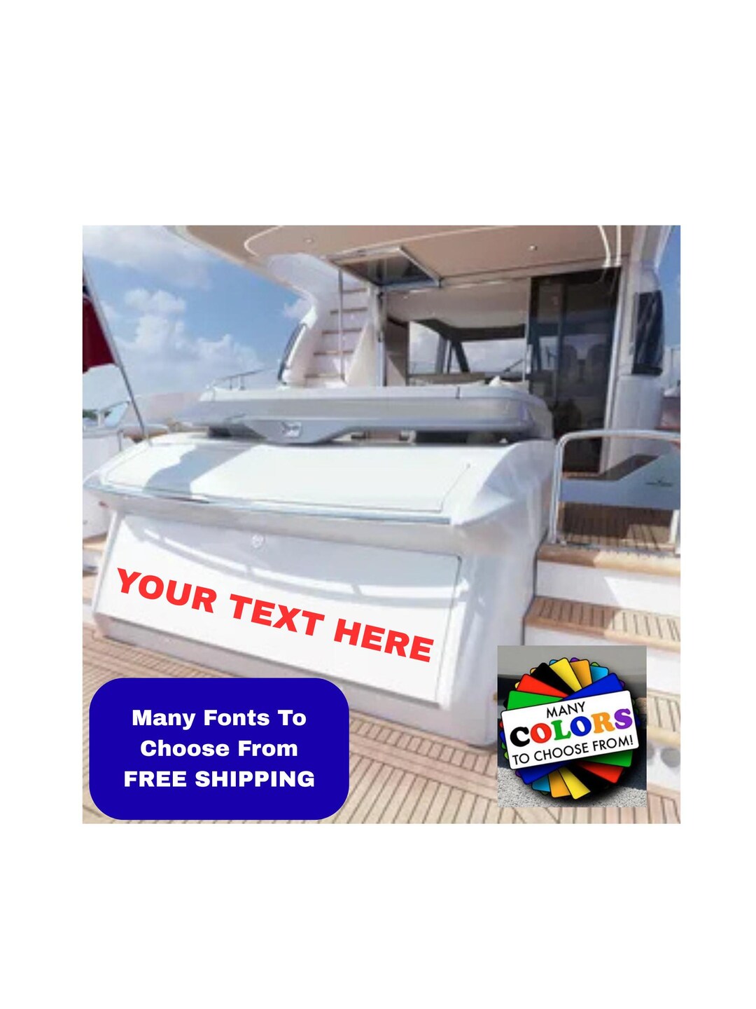 Create Custom Boat Name Vinyl Decal, Many Colors and Fonts to Choose ...