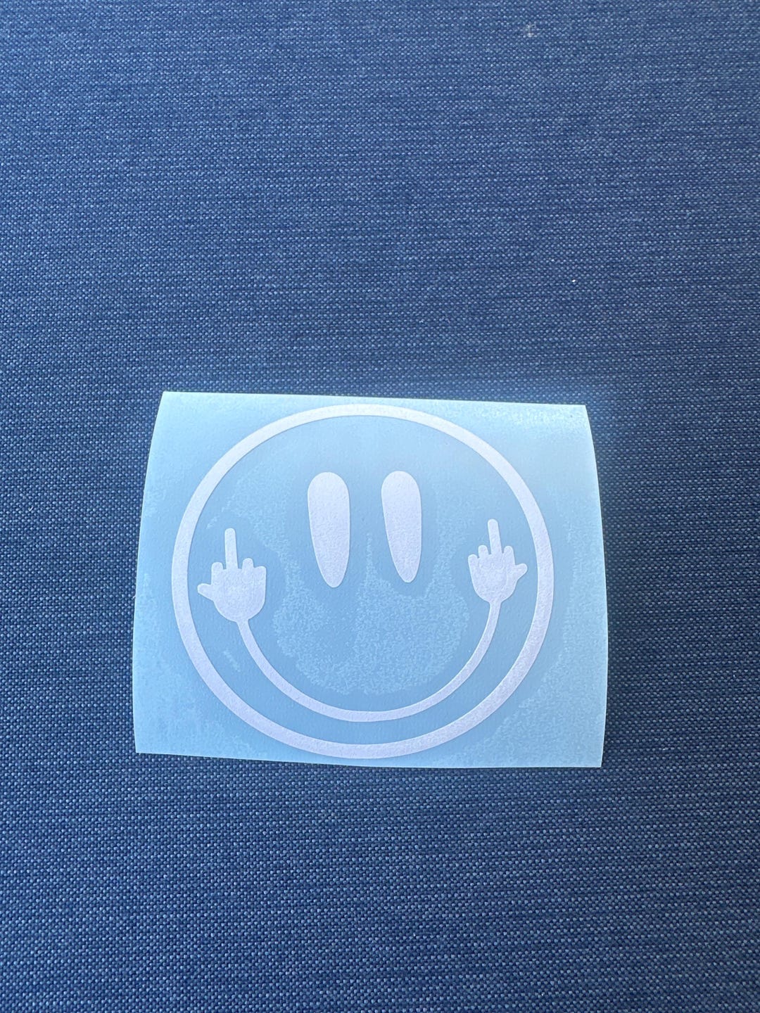 Happy Smile Face Middle Fingers Decal, Many Colors and Sizes to Choose ...