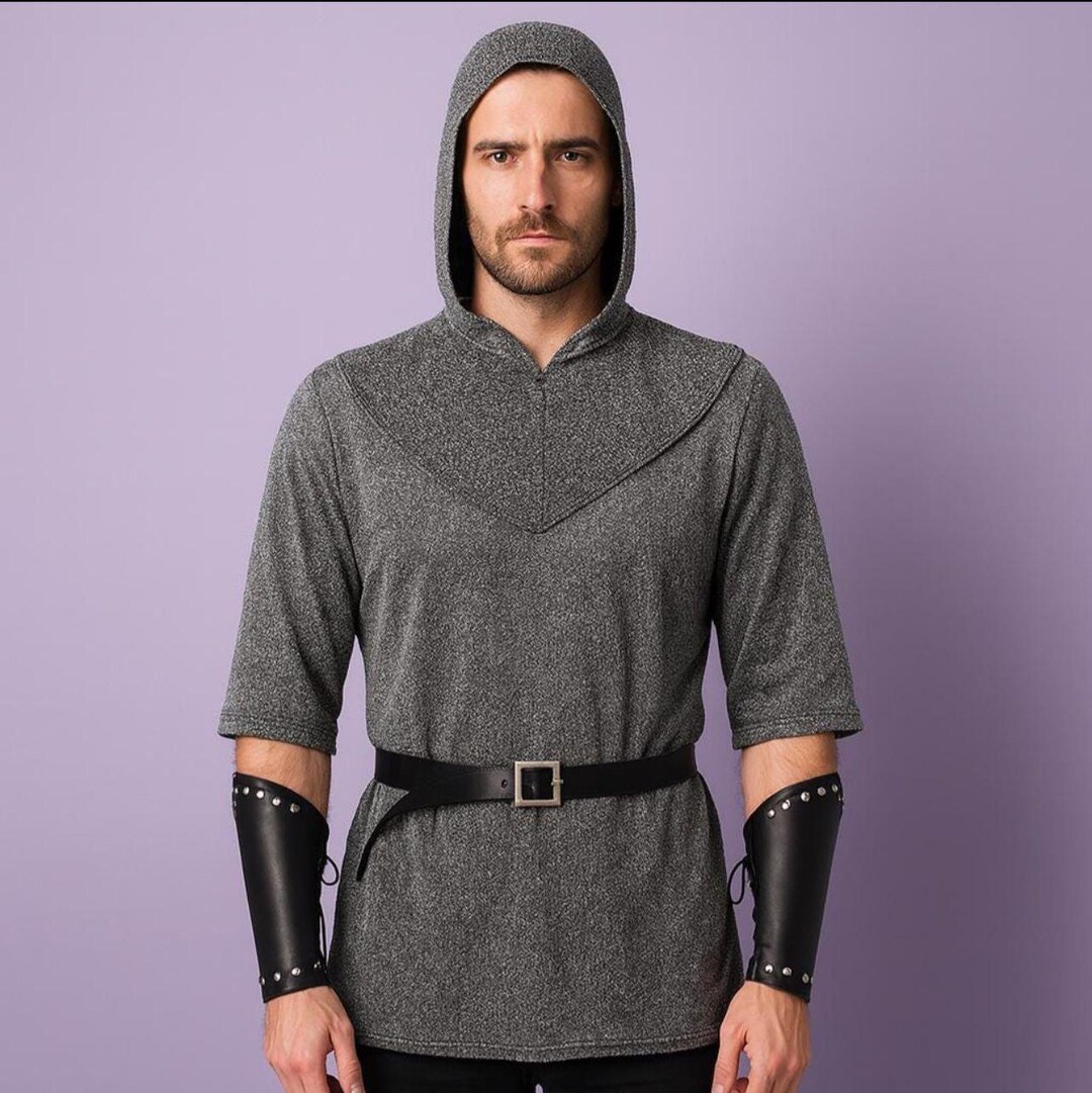 Knight Tunic Costume - Medieval Chainmail Look With Hood and Belt - Etsy