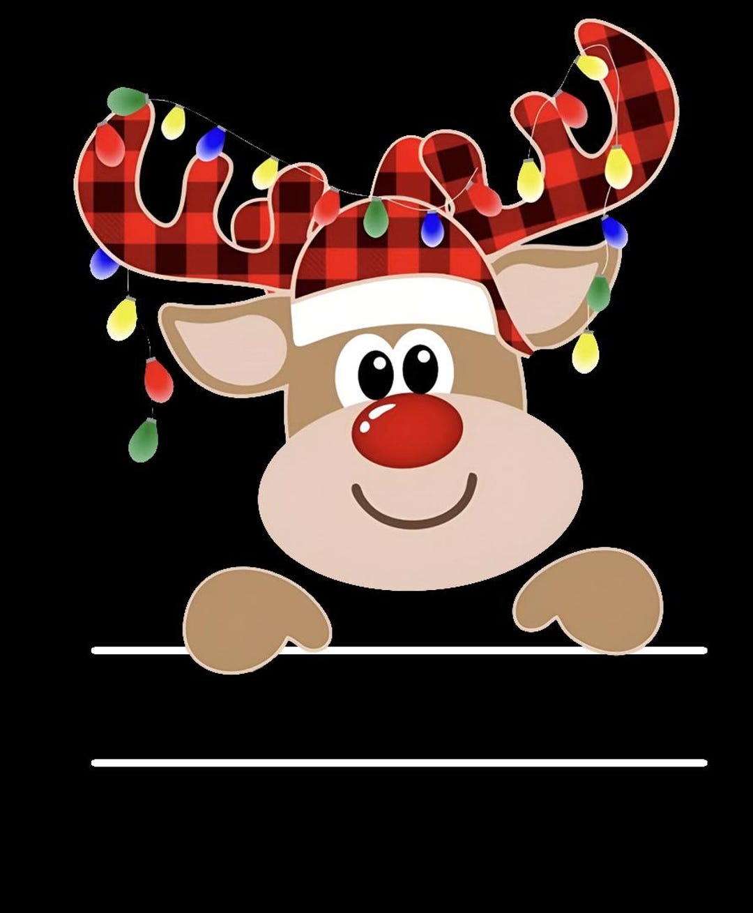 Adorable Personalized Christmas Reindeer Family Illustration Featuring ...