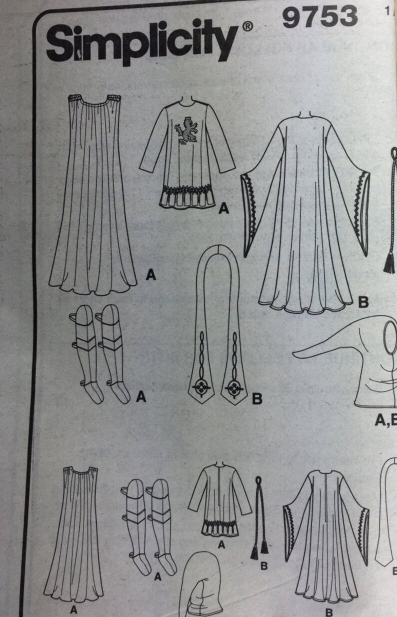 Simplicity 9753 - Out of Print - Men's Medieval Wizard & Knight ...
