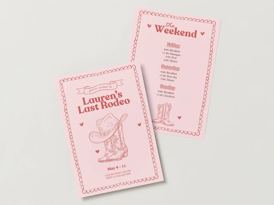 Custom “last Rodeo” Party Invitation & Itinerary | Western Theme ...