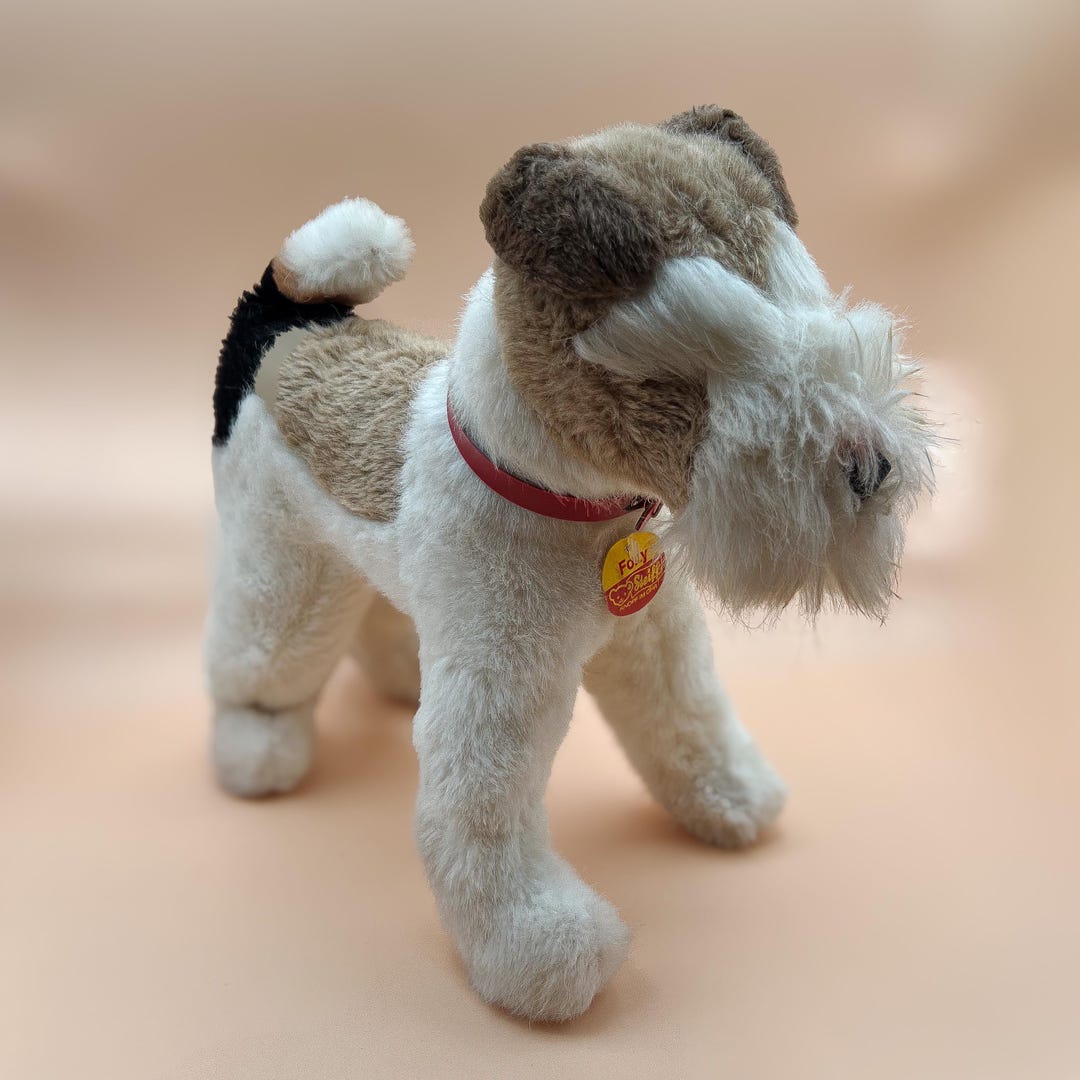 Fox Terrier “foxy” Wirehair Vintage Steiff Stuffed Dog, Original Tags ...