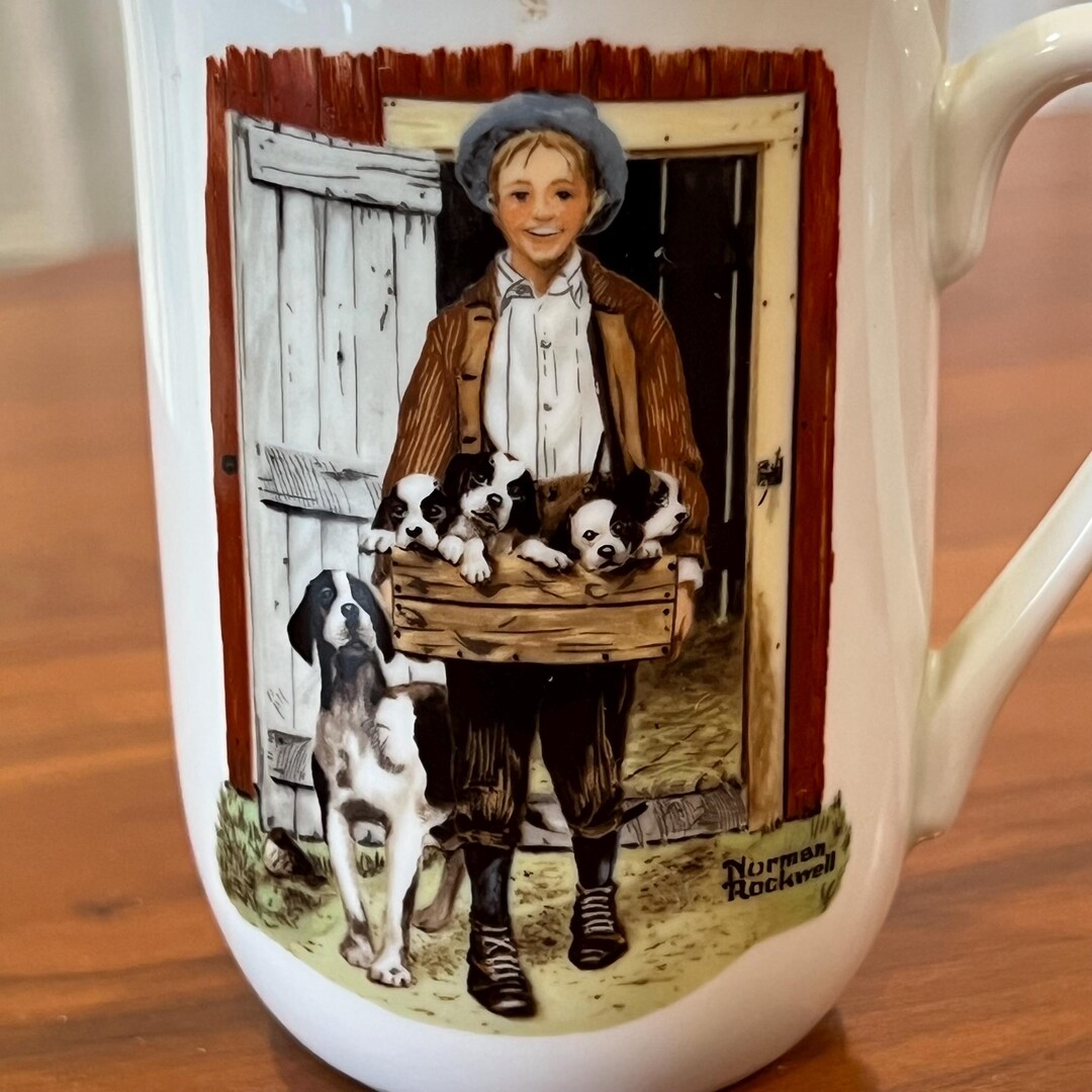 Pointer With Puppies & Little Boy Norman Rockwell Museum “puppy Love ...
